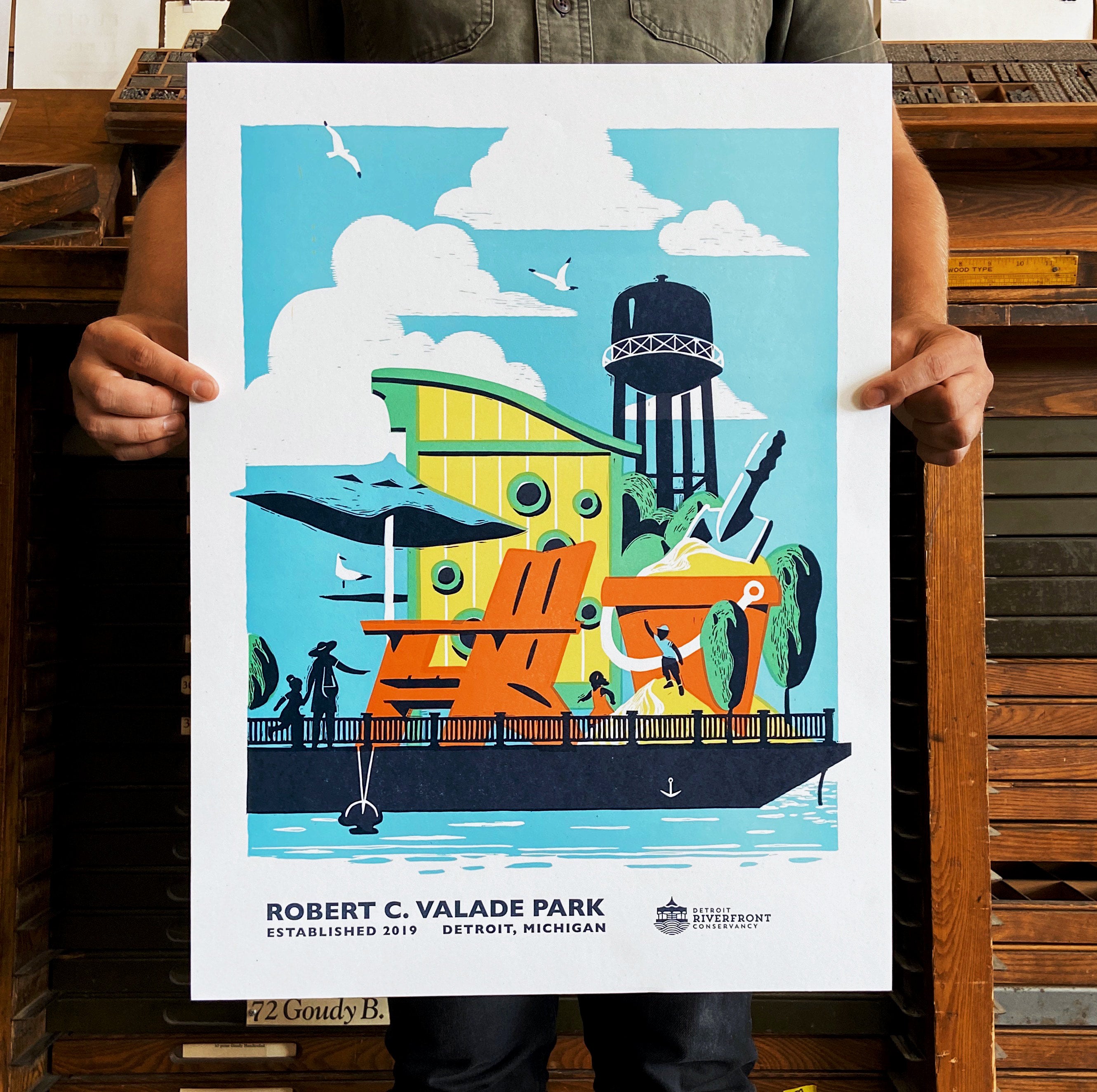 Valade Park Print in support of Detroit Riverfront Conservancy | Signal ...