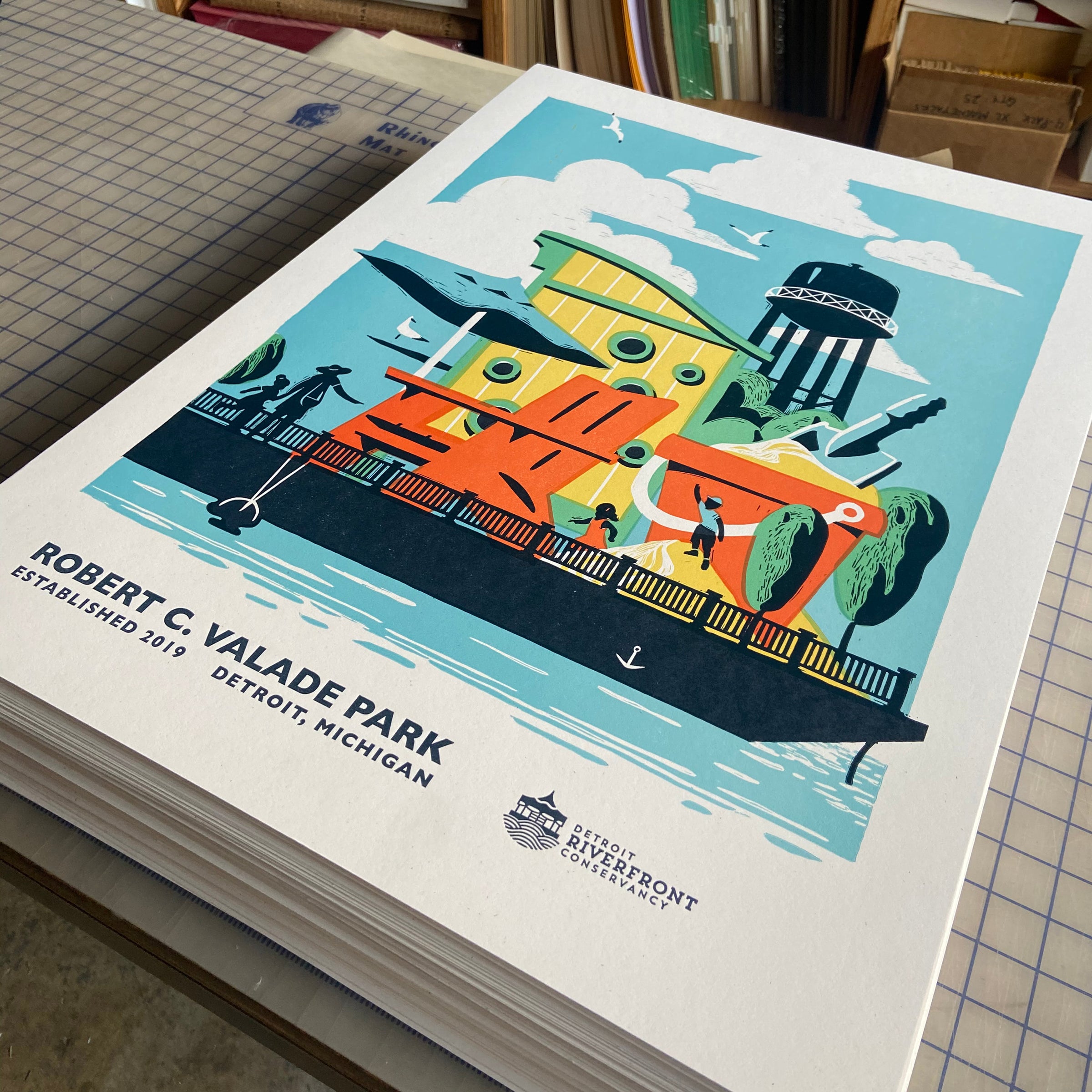 Valade Park Print in support of Detroit Riverfront Conservancy | Signal ...